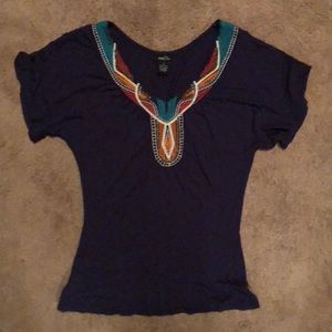 Rue21 | Tops | Rue 2 Short Sleeve Shirt With Colorful Trim | Poshmark